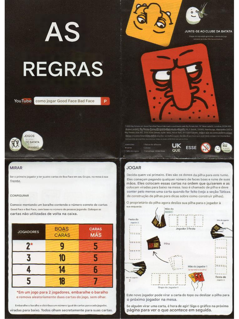 Good Face Bad Face - Regras Portugues | PDF
