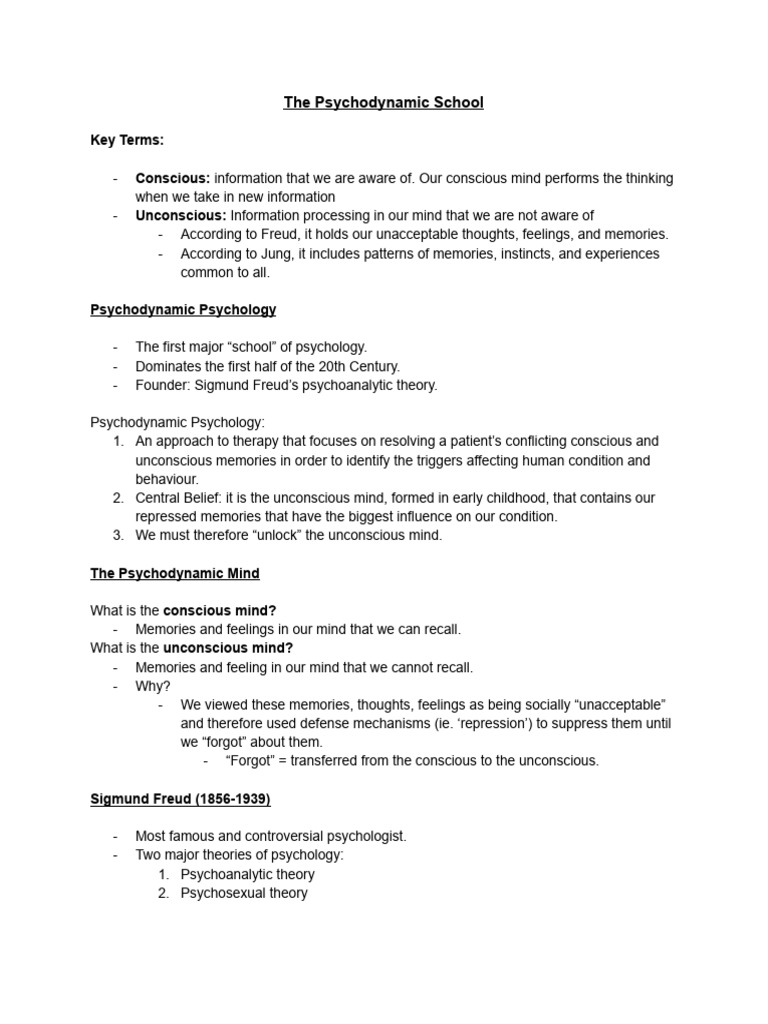 Understanding Psychodynamic Psychology | PDF | Unconscious Mind ...