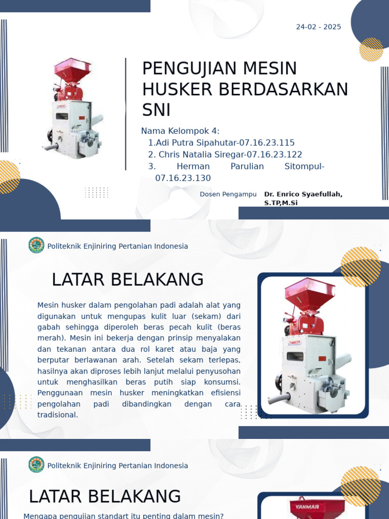 Pengujian Mesin Sni Husker | PDF