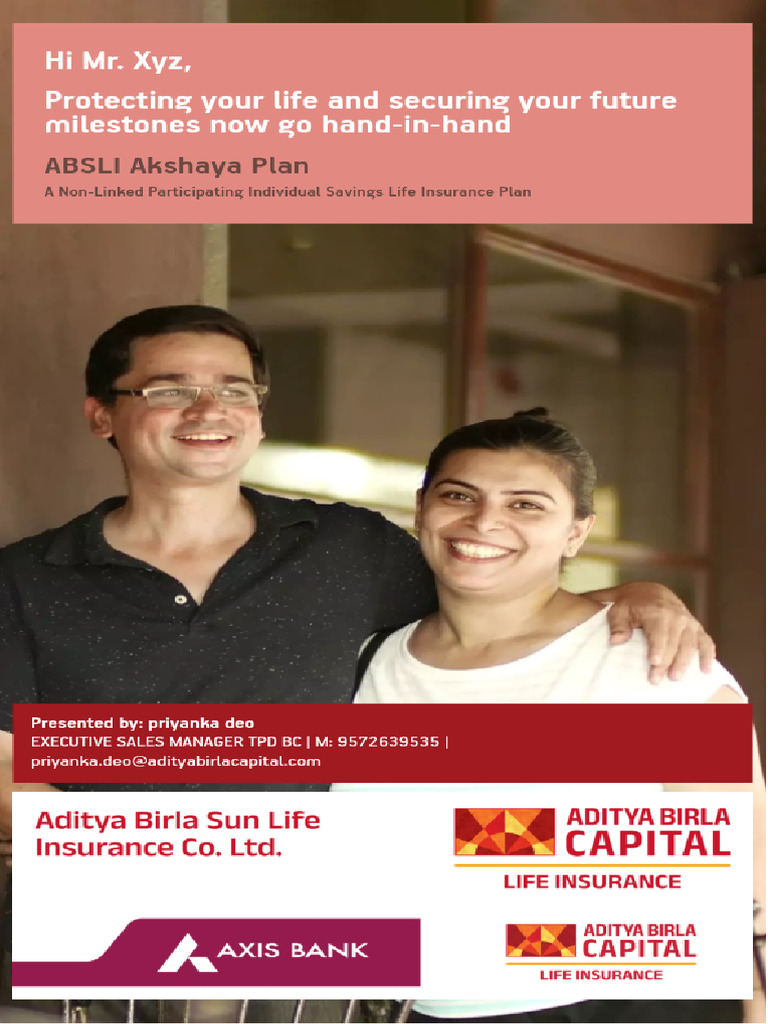 Xyz - ABSLI Akshaya Plan - Presentation | PDF