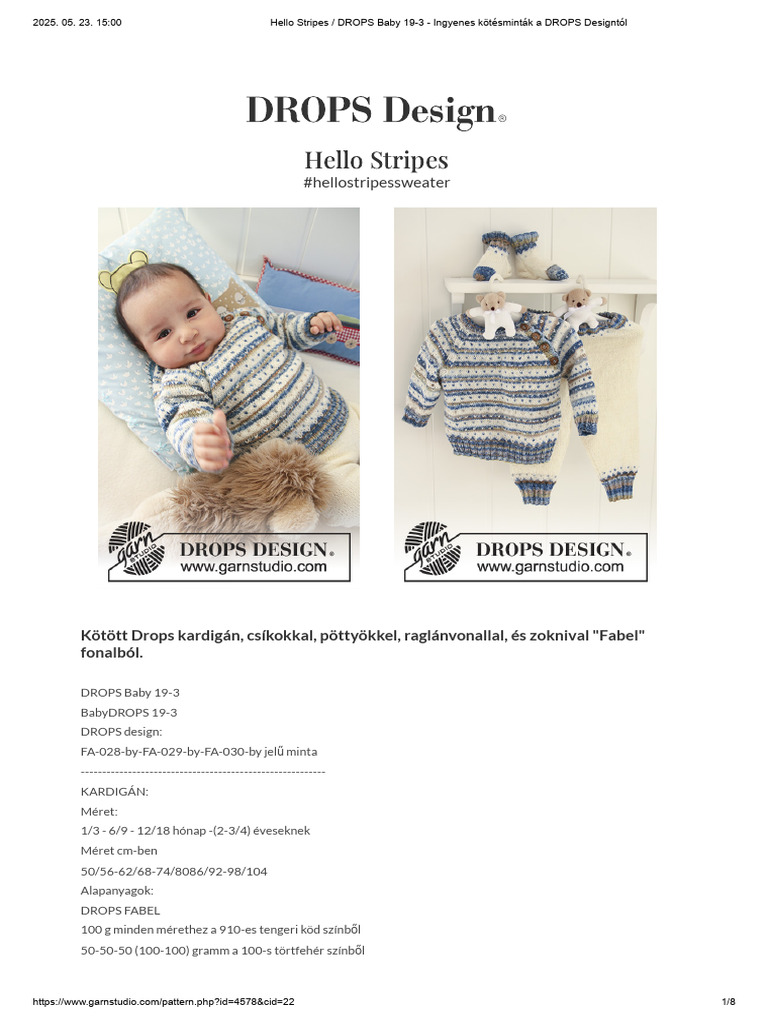 Hello Stripes - DROPS Baby 19-3 - Ingyenes Kötésminták A DROPS ...