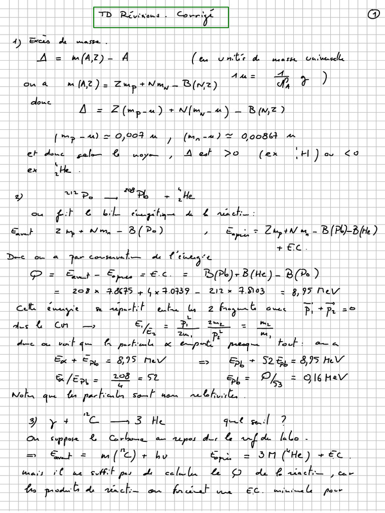 Corrig俖TD r倂isions | PDF