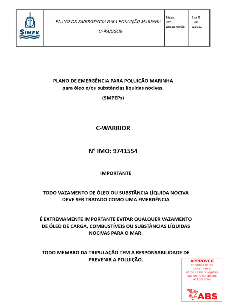 C-Warrior Smpep Rev A0 Traduzido | PDF | Oceanos | Navios