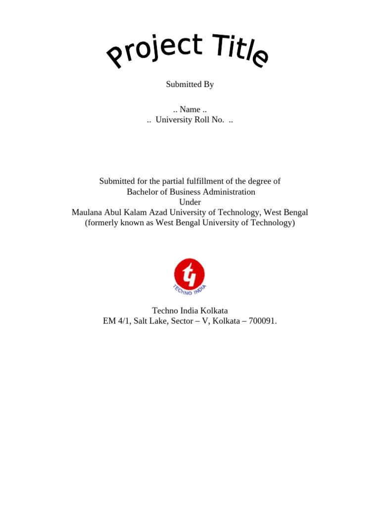 Prescribed Format Project Report (Top 3 Sheets) | PDF