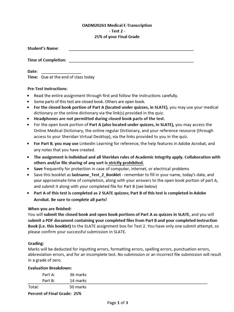 Medical E-Transcription Test 2 Guide | PDF | Computer File | Software