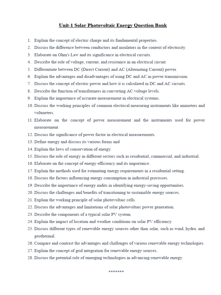 Unit - 1 Question Bank | PDF