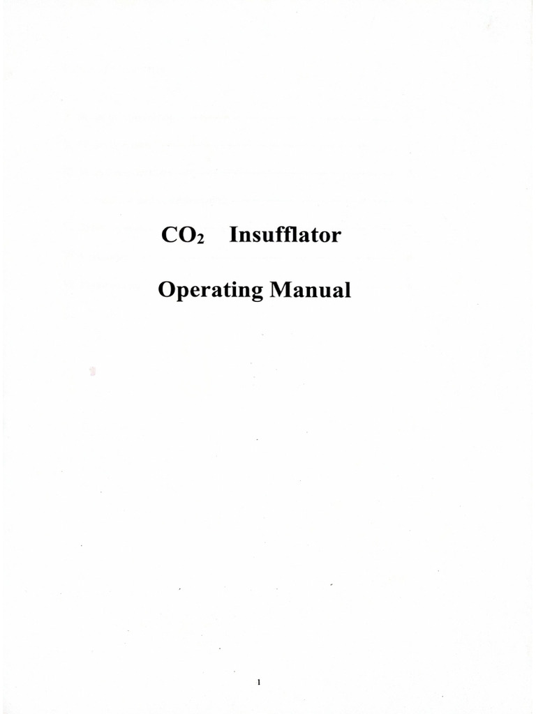 CO2 Insufflator Manual de Operador | PDF