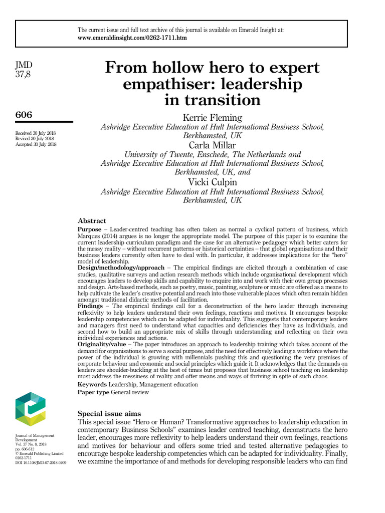 Hollow Hero To Expert Empathizer | PDF | Leadership | Pedagogy