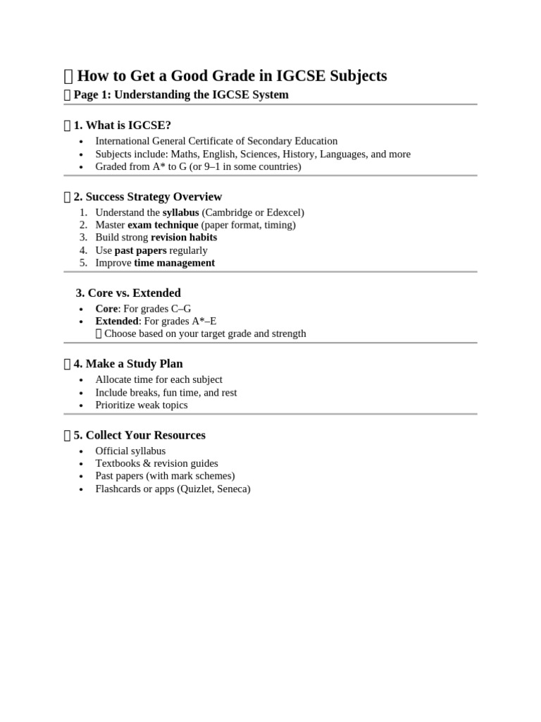 Getting a good igcse grade | PDF