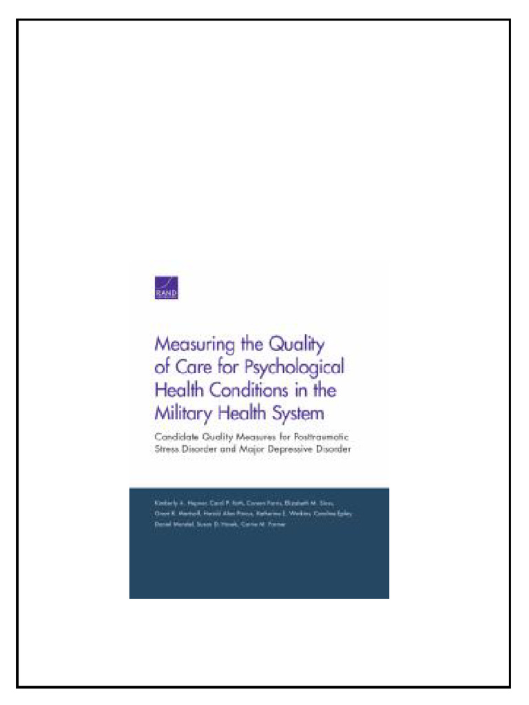 Measuring The Quality Of Care For Psychological Health Conditions In ...