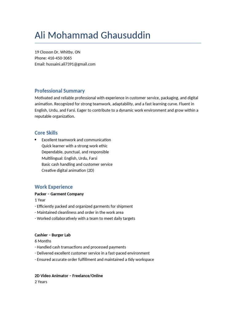 Upgraded Resume Ali Mohammad | PDF
