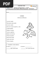 Sequência Didática O Pato Texto Ilustrado e 18 Atividades | PDF | Pato