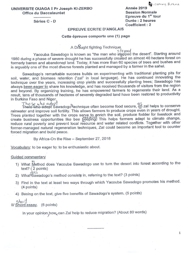 BAC2019 C D Anglais | PDF