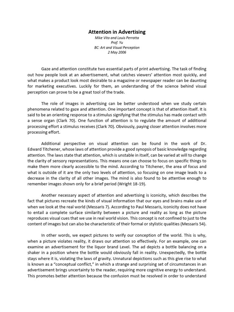 Attention Dynamics in Advertising | PDF | Attention | Advertising