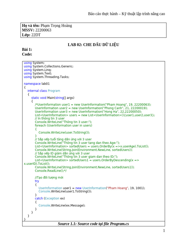 Lab02_PhamTrongHoang_22200063 | PDF