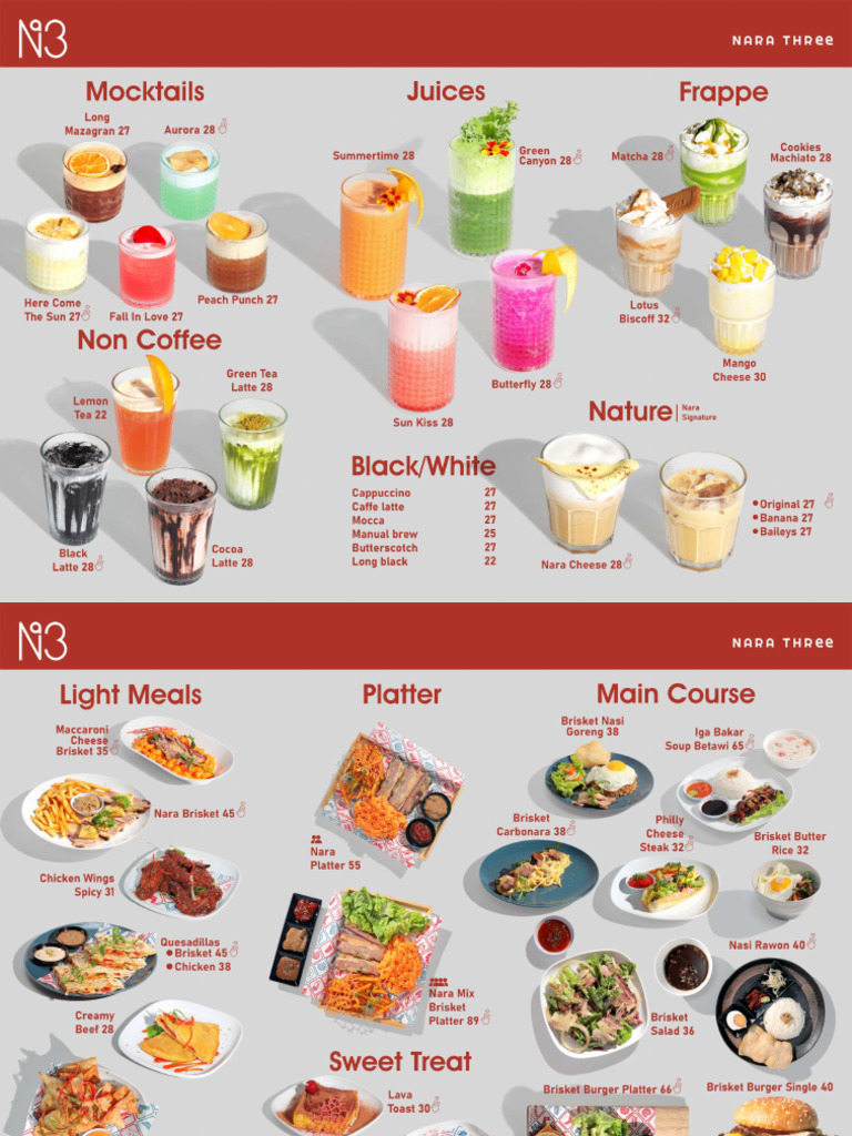 Menu Nara Three | PDF