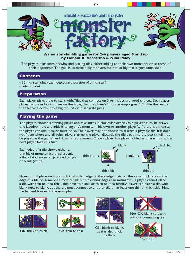 Monster Factory - Gamerules - Eng | PDF | Gaming Devices | Games Of ...