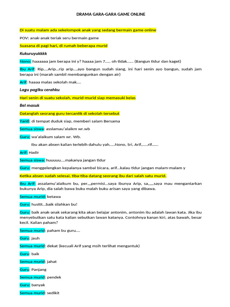 DRAMA GARA-GARA GAME ONLINE | PDF