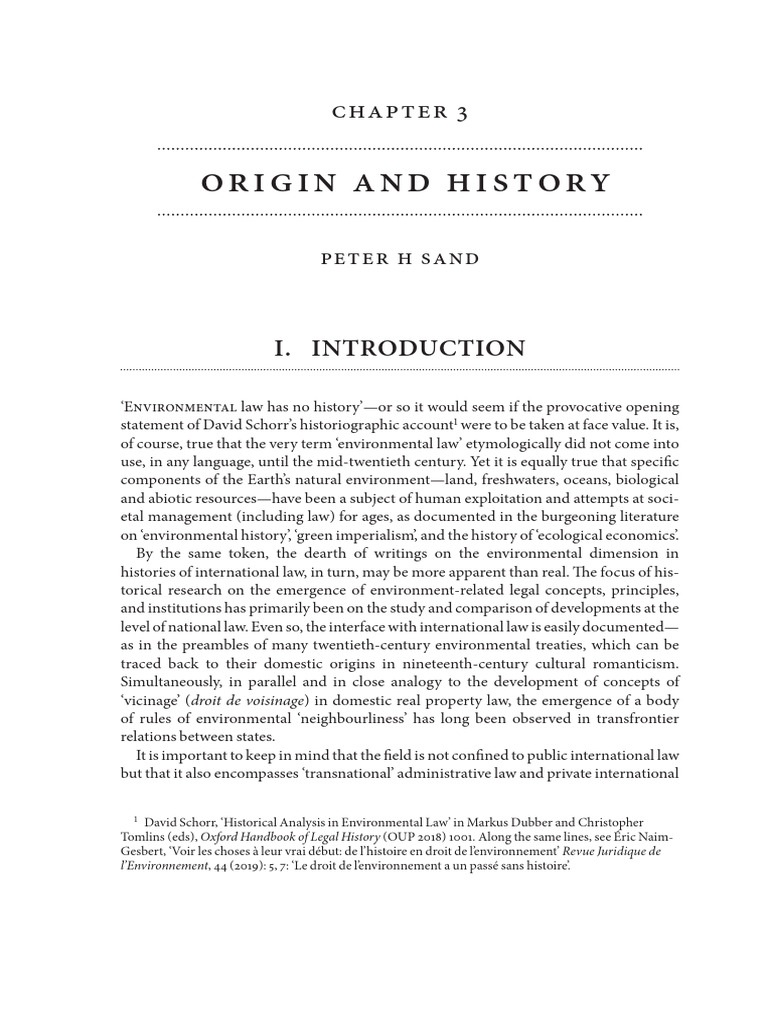 Peter Sand - Origin and History | PDF | International Law