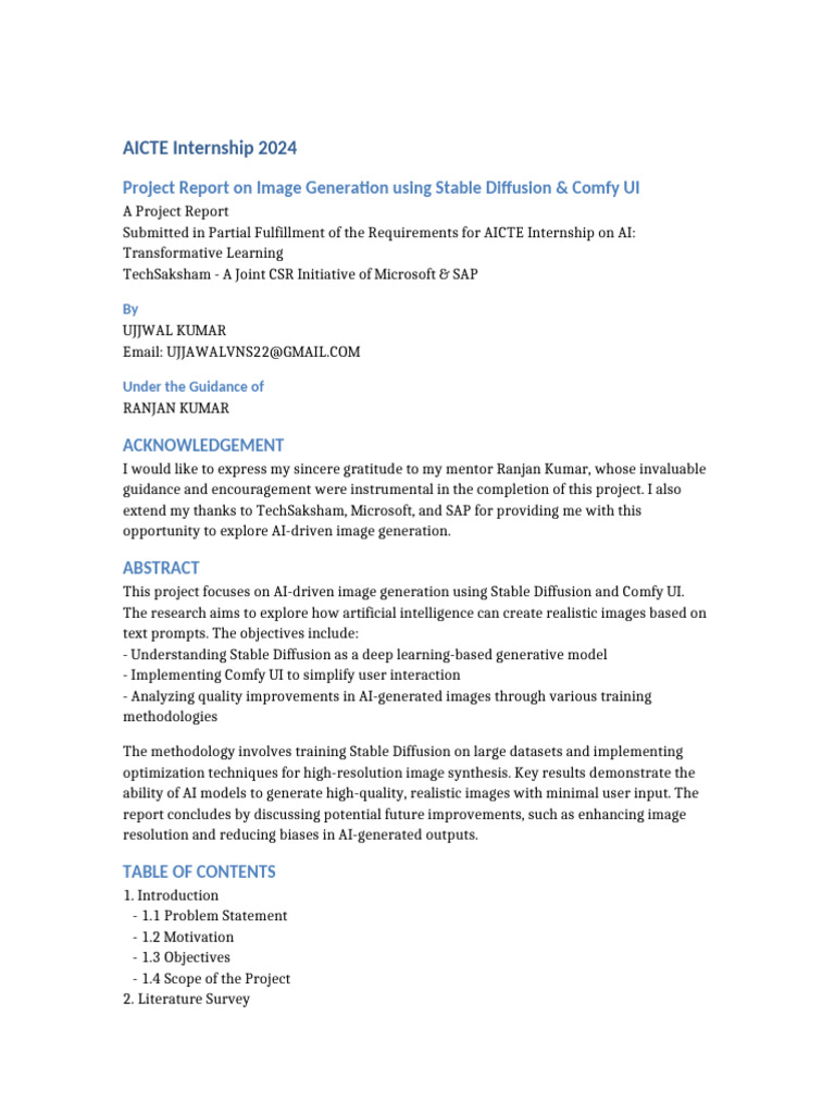 AICTE Internship Project Report | PDF | Artificial Intelligence ...