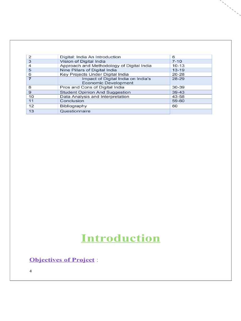 Sample Project (Digital India and Economic Growth | PDF