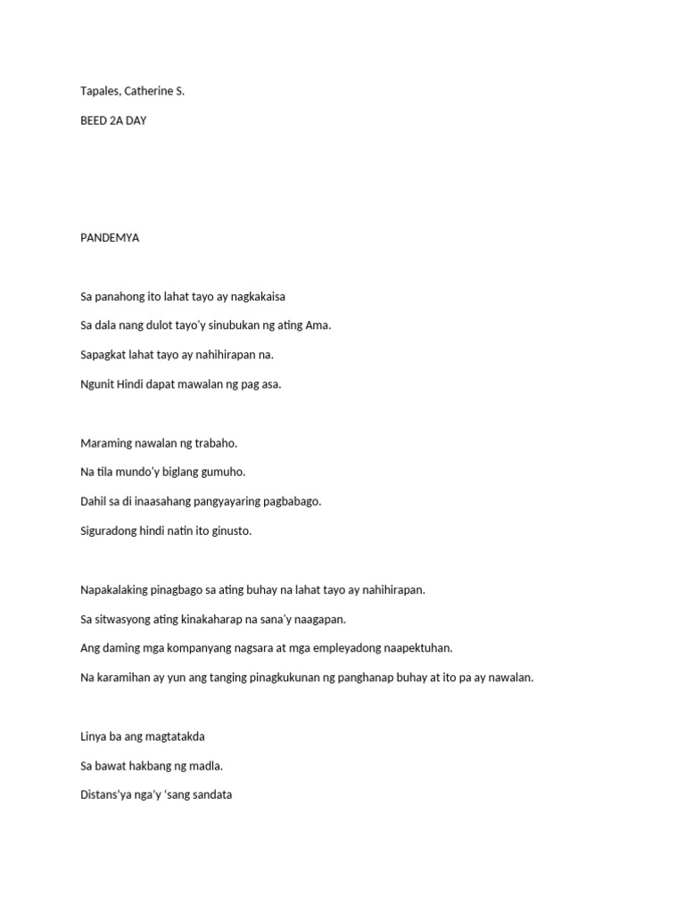 TULA (PANDEMYA) | PDF