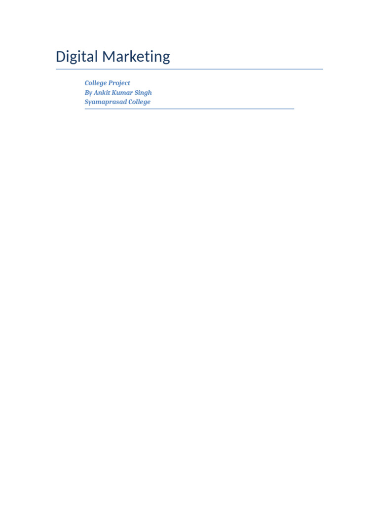 Digital Marketing 40 Page Project | PDF | Digital Marketing | Marketing