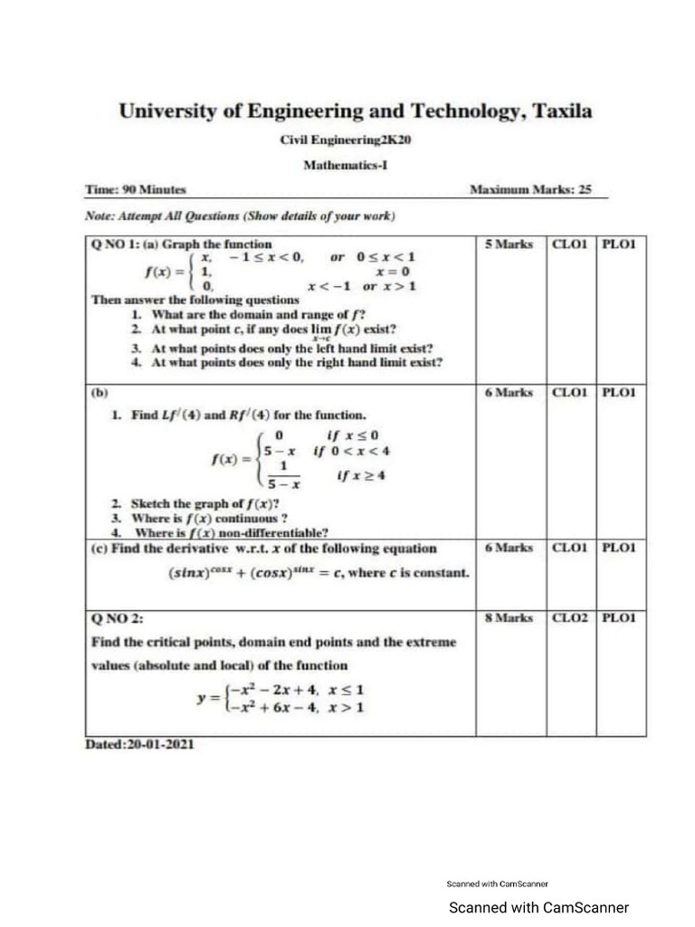 Solution Mid Calculus | PDF