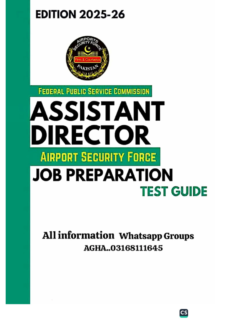 ASF Assistant Director Solved Past Papers | PDF