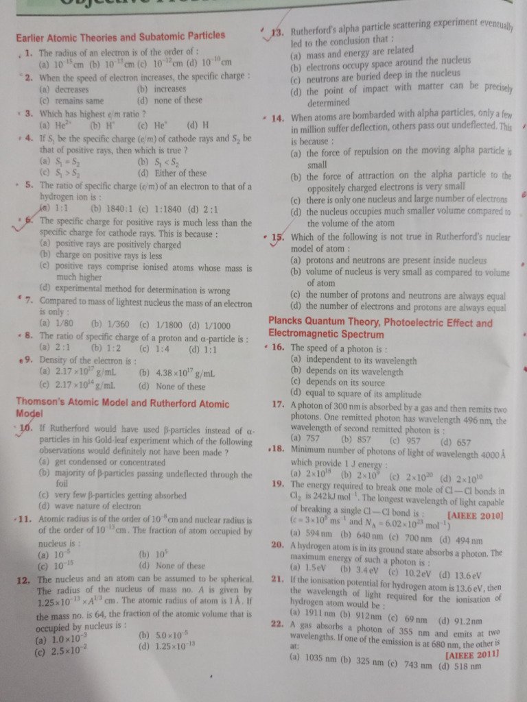 Atomic Structure 3 | PDF | Electronvolt | Electron