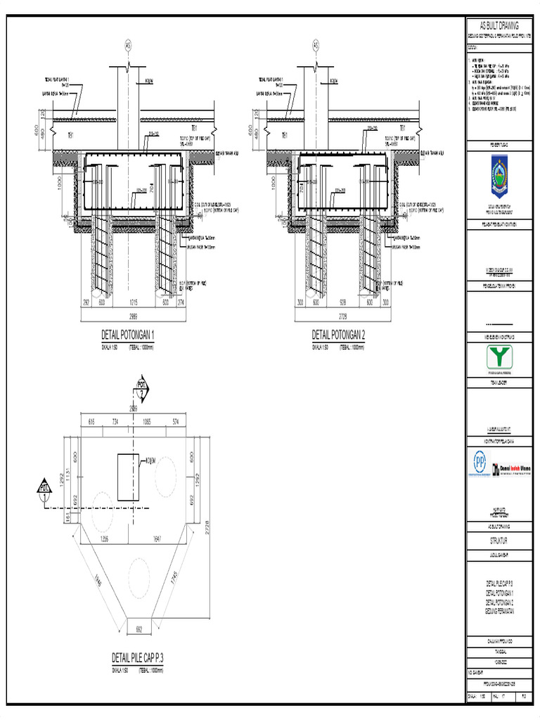 Detail Potongan 1 Detail Potongan 2: As Built Drawing | PDF