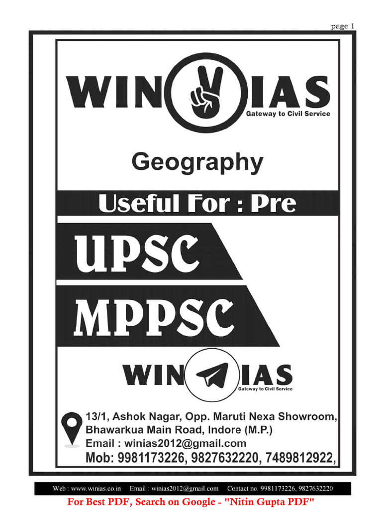 Geography Notes For UPSC MPPSC in Hindi | PDF