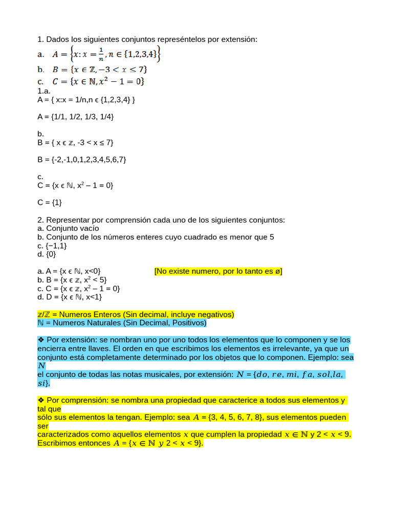 Álgebra y Geometría para Programación - Trabajo Práctico #2 - Conjuntos | PDF | Matemáticas ...