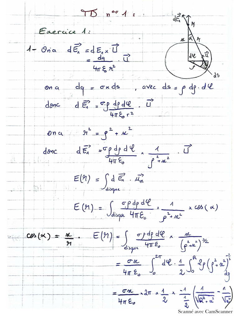 Correction Complete TD 1 Electrostatique | PDF