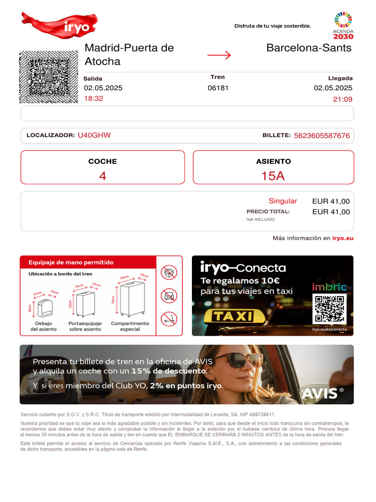 Omio Print Tickets U40GHW | PDF | Transporte ferroviario | Transporte