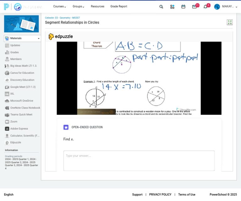 Segment Relationships in Circles Schoology | PDF