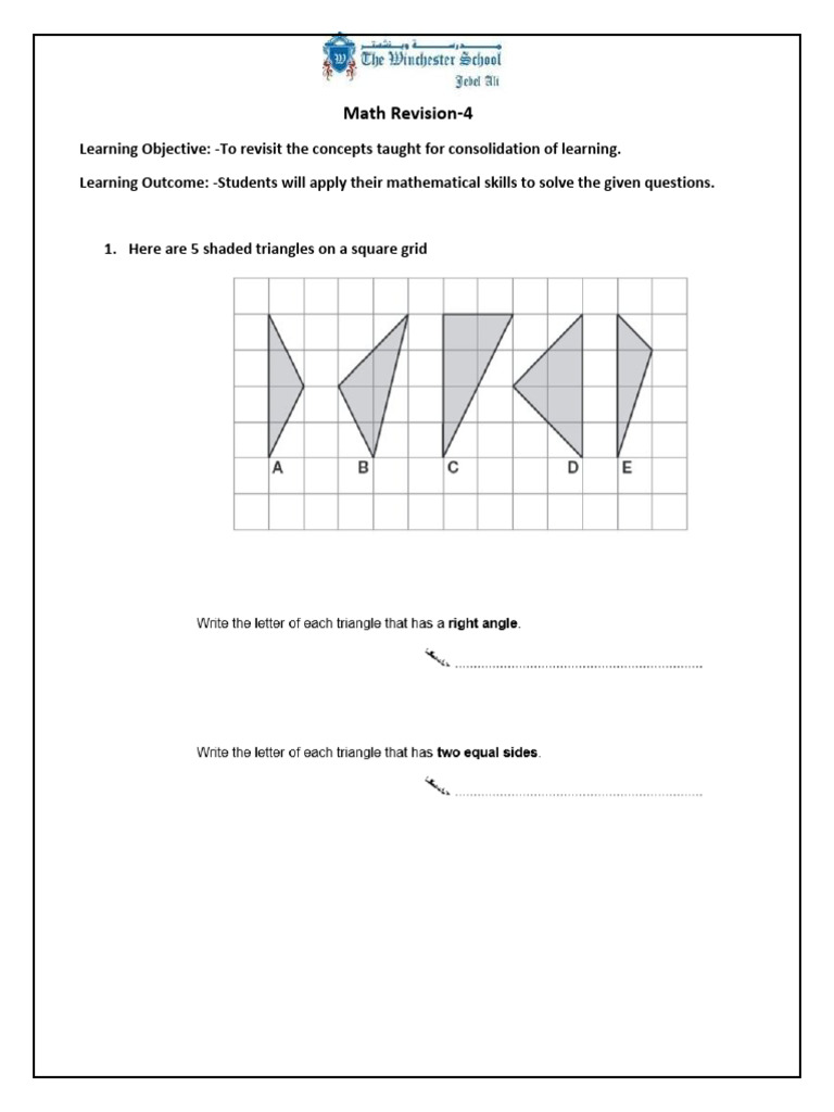 Maths SA Practice Sheet - 4 | PDF