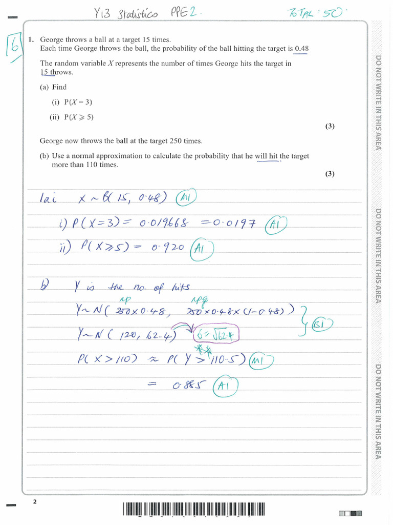 Statistics 2023 PPE Solutions | PDF