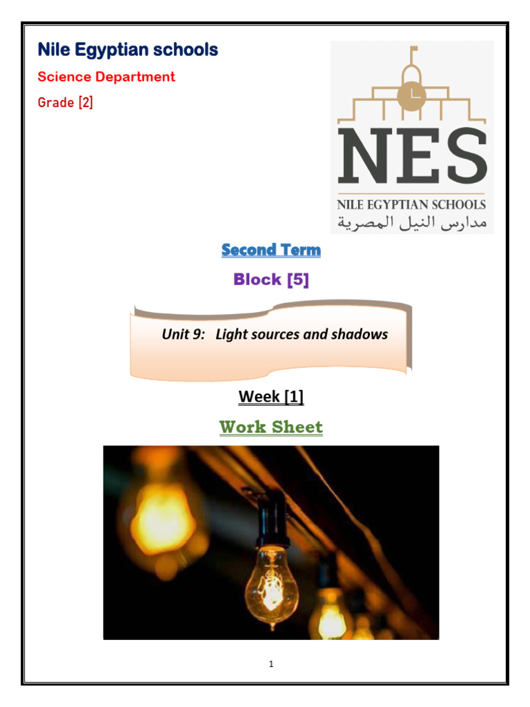 Grade 2 Unit 9 2nd Term Work Sheet | PDF
