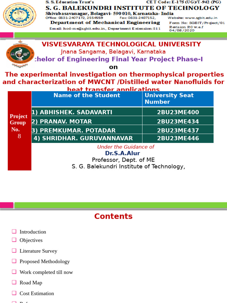 Project Phase1 Format | PDF | Carbon Nanotube | Heat Transfer