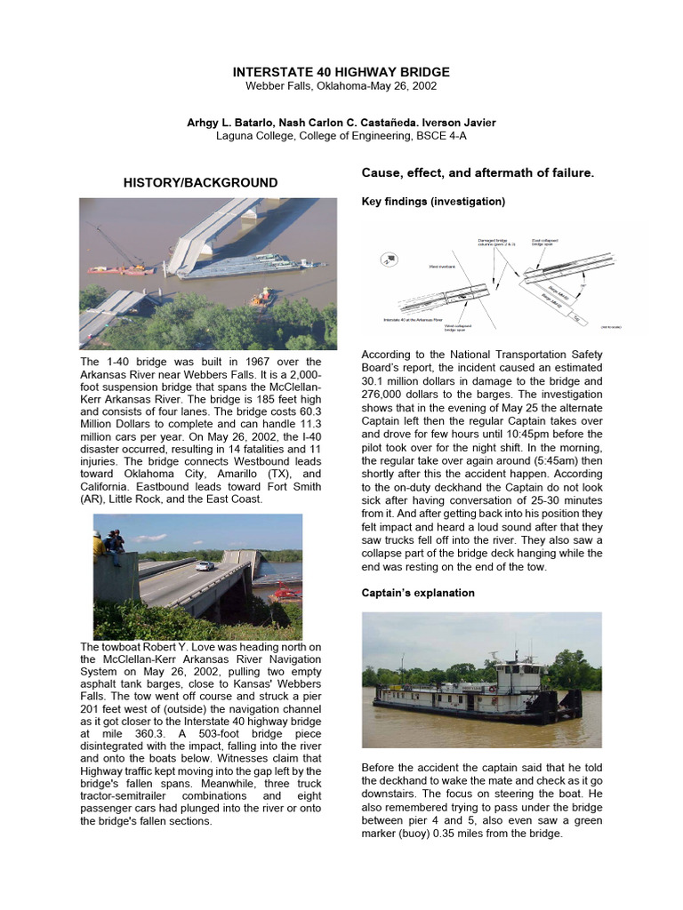 I-40 Bridge Collapse: Causes and Recovery | PDF