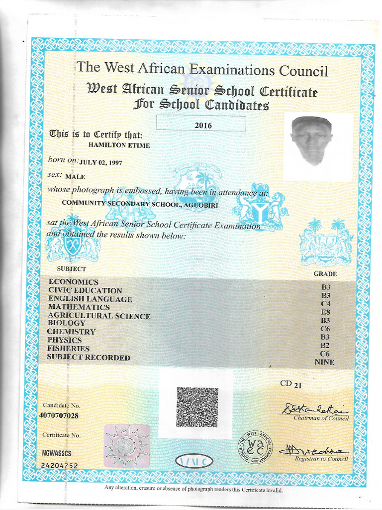 Waec Cert. | PDF