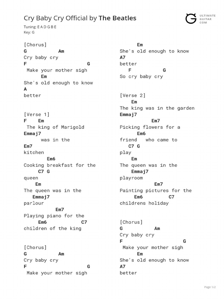 Cry Baby Cry Official | PDF