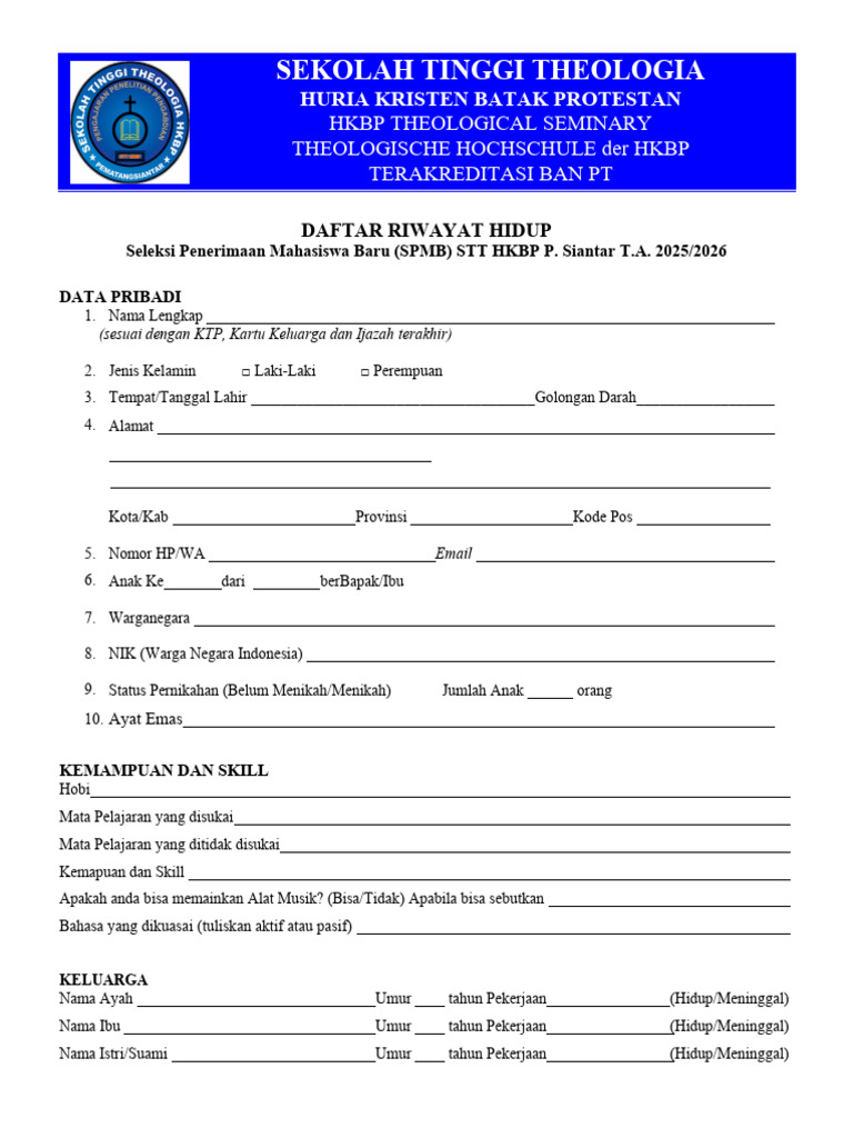 08 - Daftar Riwayat Hidup 2025 | PDF