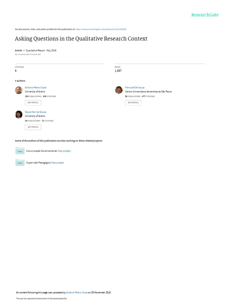 Asking Questions in The Qualitative Research | PDF | Methodology ...