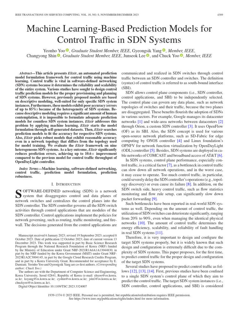 Machine Learning-Based Prediction Models For Control Traffic in SDN Systems | PDF | Machine ...