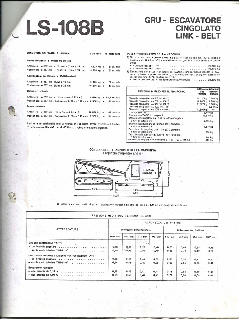 Reducciones de peso para transporte.Grua LS-108 | PDF