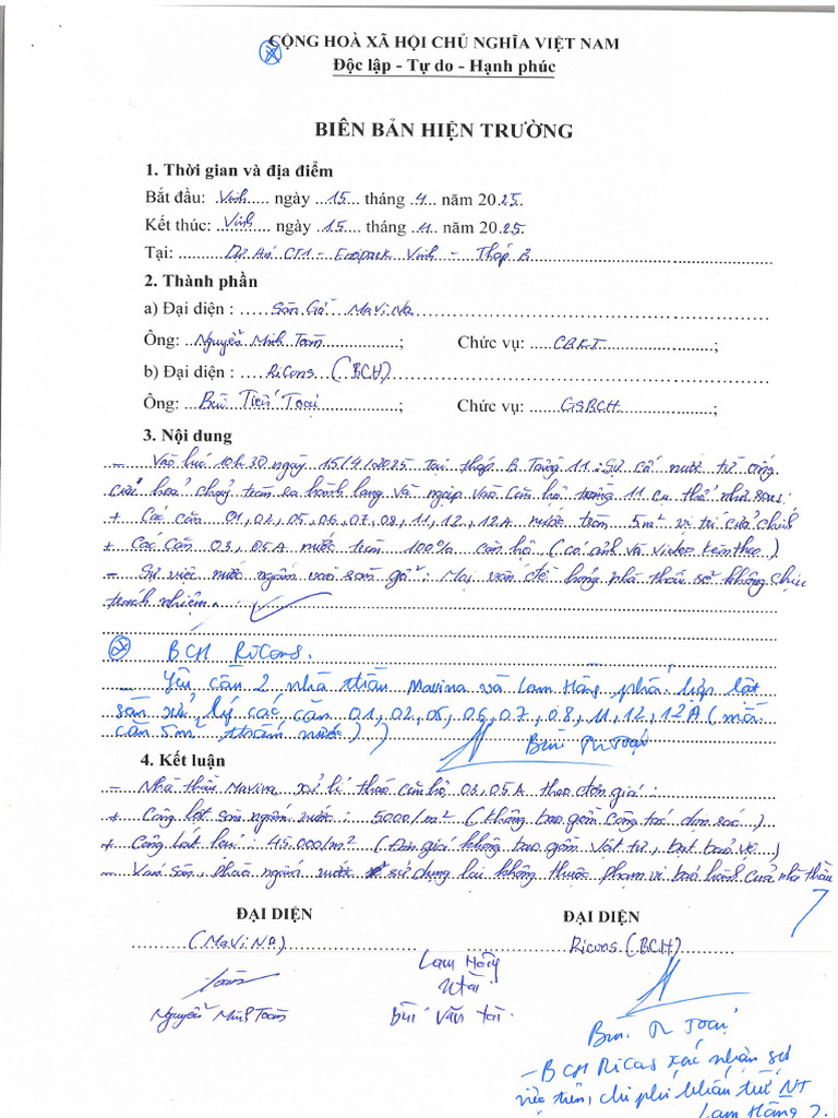 Bien Ban Hien Truong | PDF