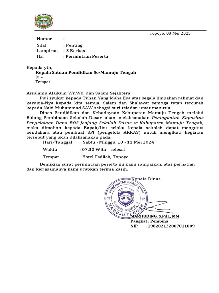 Permintaan Peserta Dana BOS SD 2025 - Sekolah | PDF