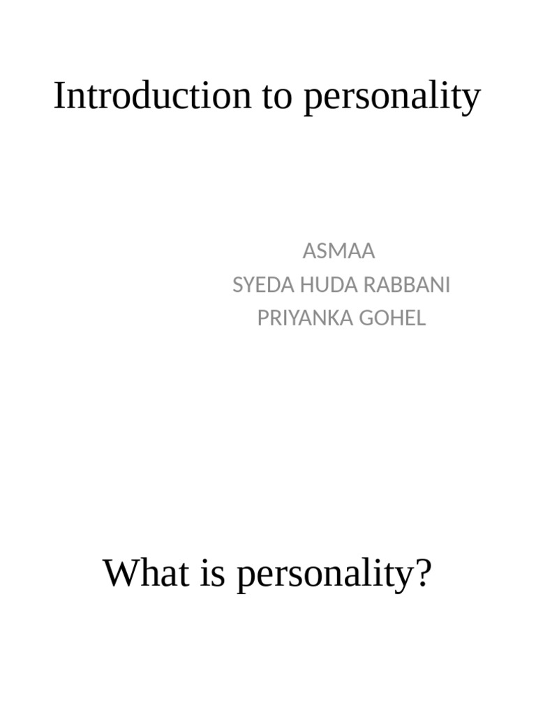 Introduction To Personality | PDF | Extraversion And Introversion | Personality Psychology